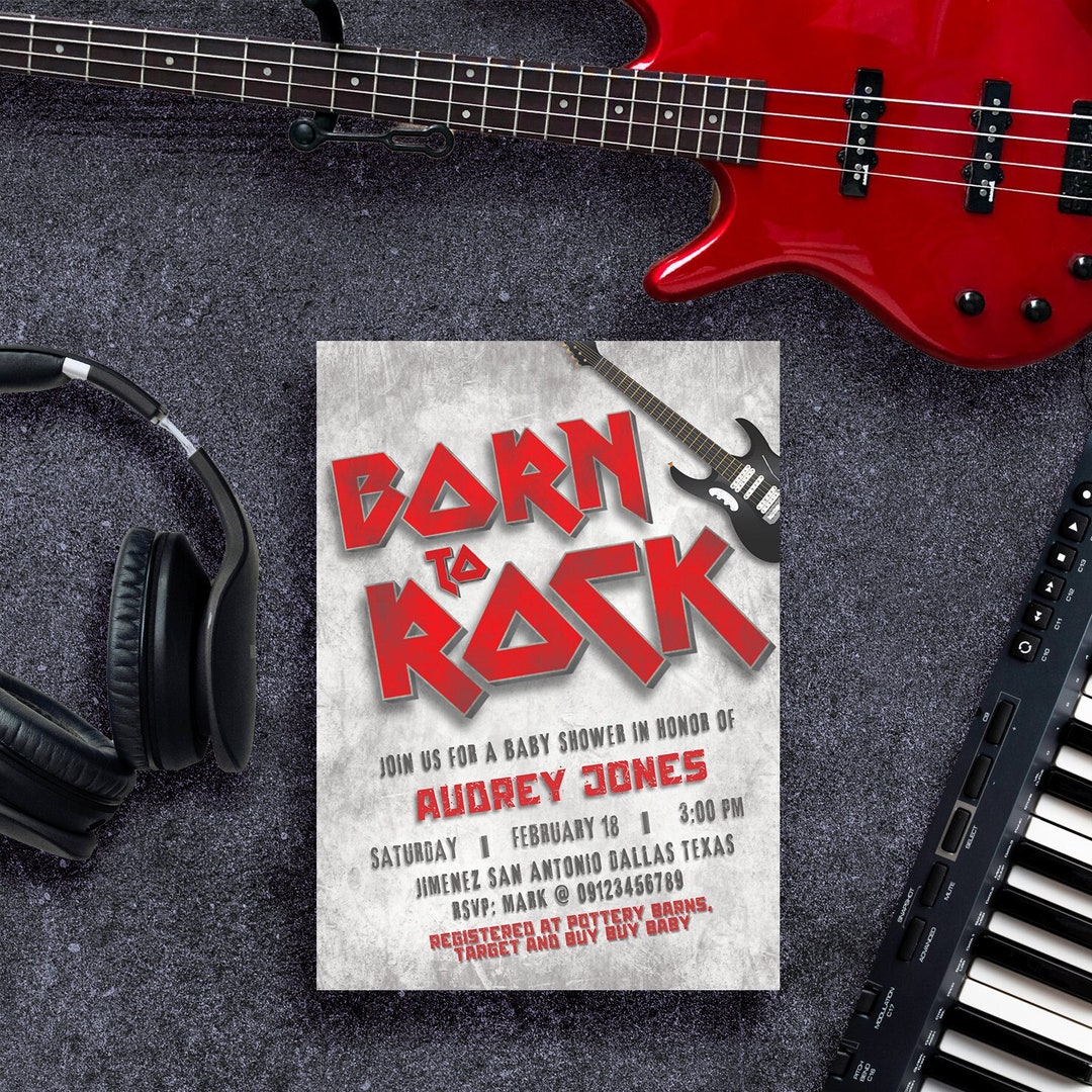 Born to Rock Baby Shower - Rockstar Themed - Rocker Theme Digital ...