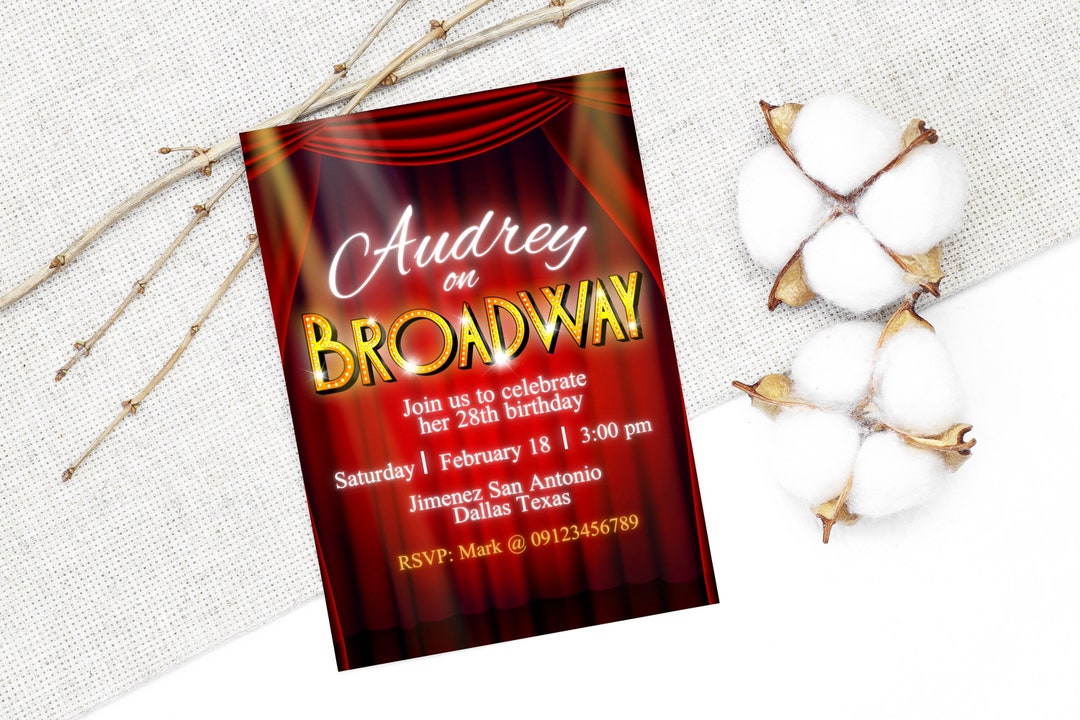 Broadway - Theater - Digital Invitation Canva Template - Etsy