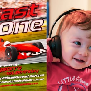 Fast One Racing Car Digital Editable Boy 1st Birthday - Etsy