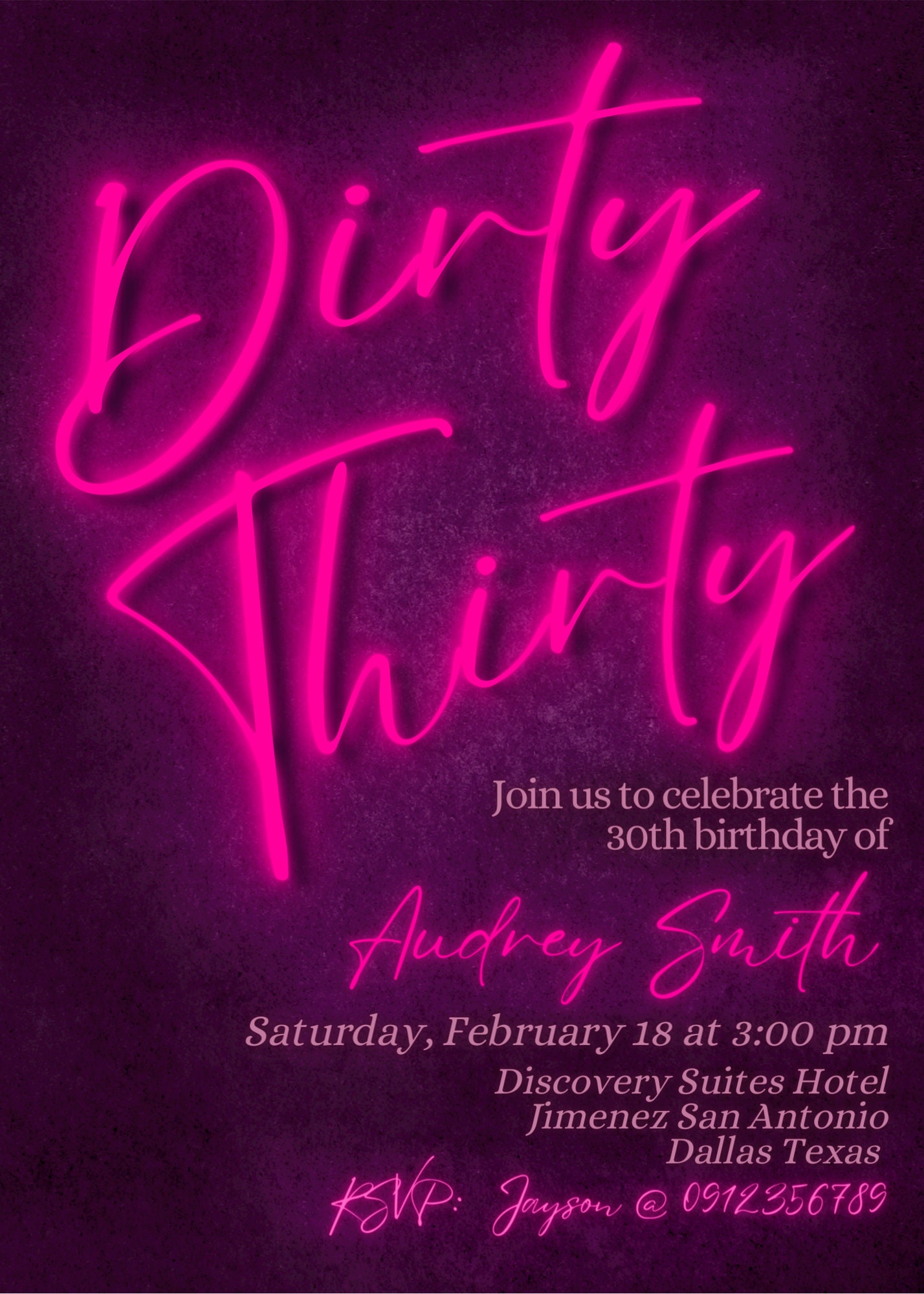 Dirty Thirty 30th Birthday Invitation - Digital Editable Invitation ...