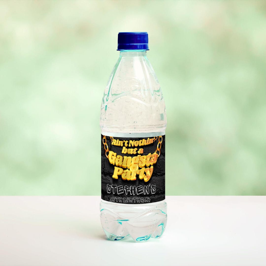 Gangsta Party - Hiphop Theme Digital Editable Bottle Label Canva ...