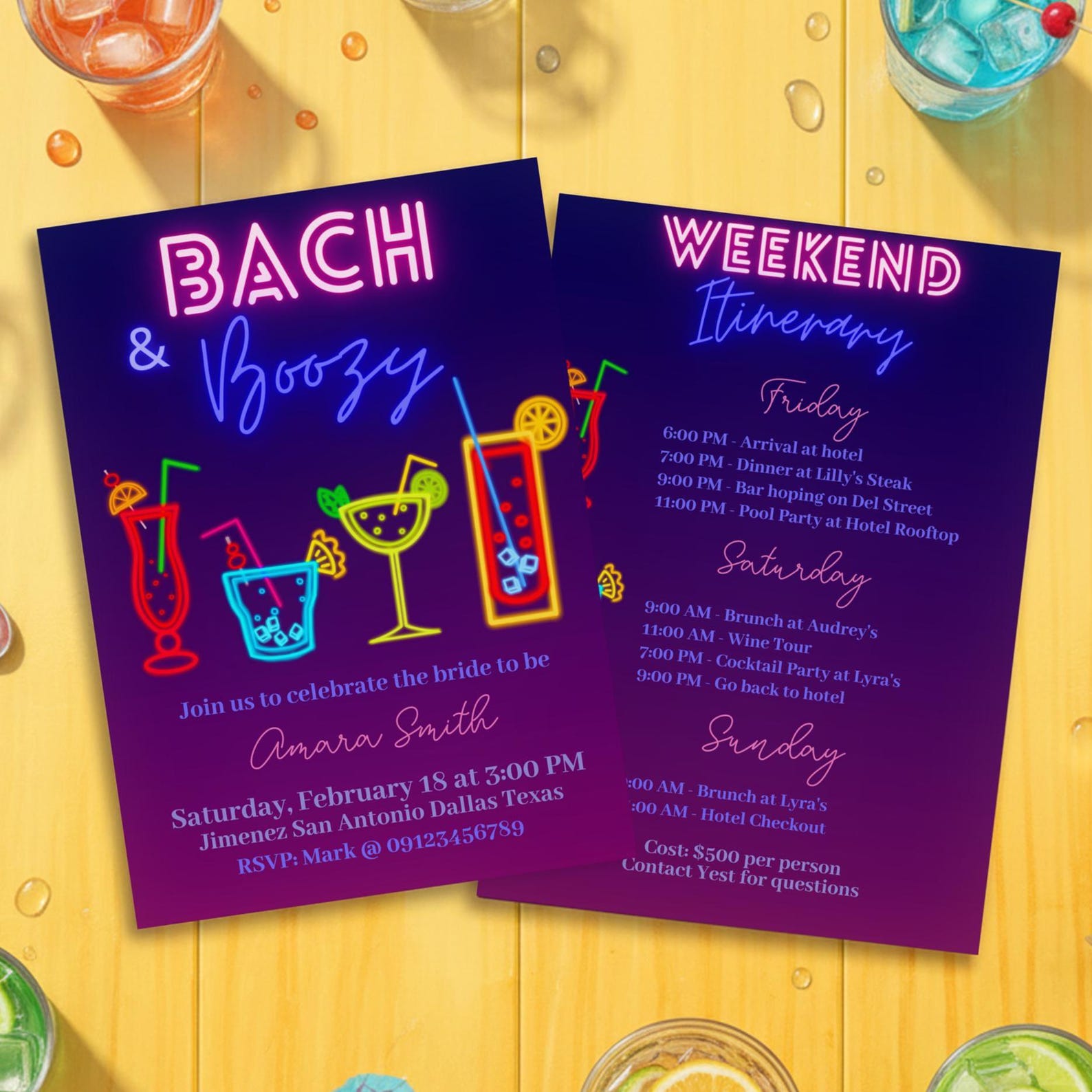 Bach and Boozy Bachelorette Digial Editable Invitation Canva Template ...