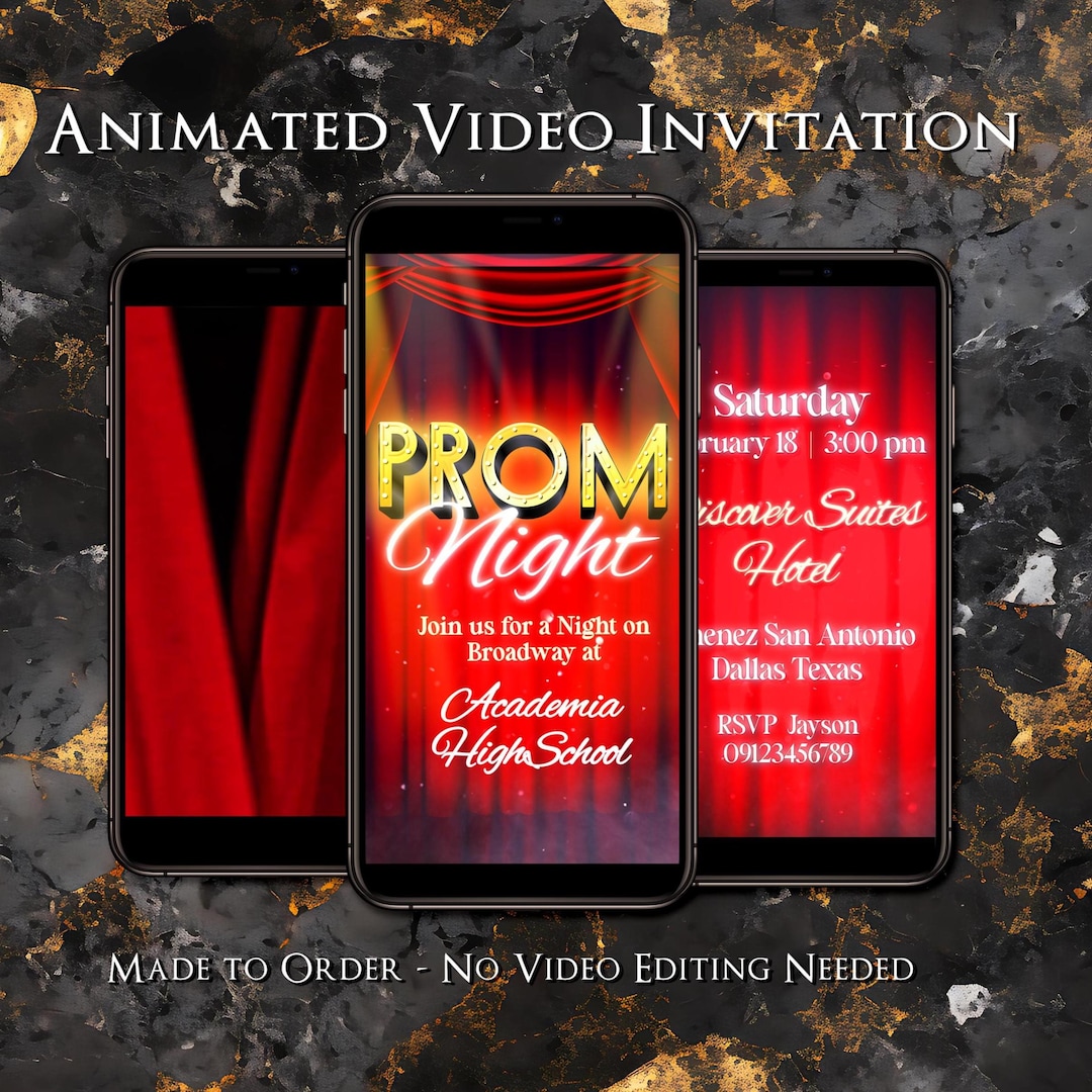 Prom Night - Broadway - Theater - Digital Animated Video Invitation ...