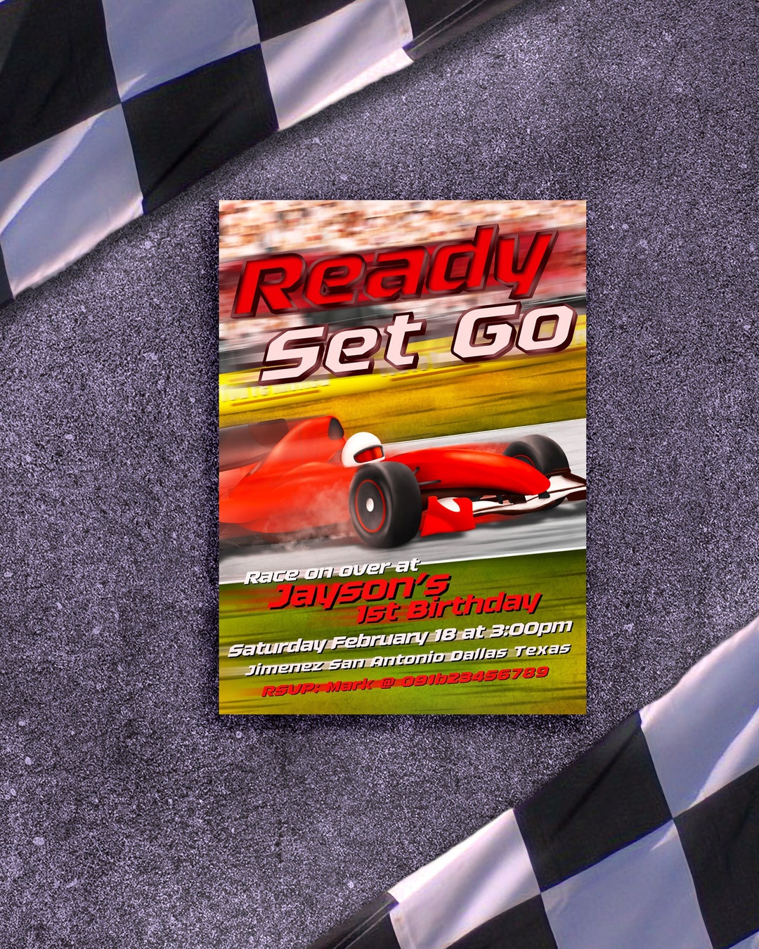 Ready Set Go - Racing - Car - Digital Editable Boy Birthday Invitation ...