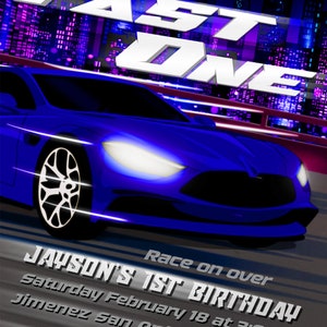 Fast One - Racing - Car - Digital Invitation - Canva Template - Etsy