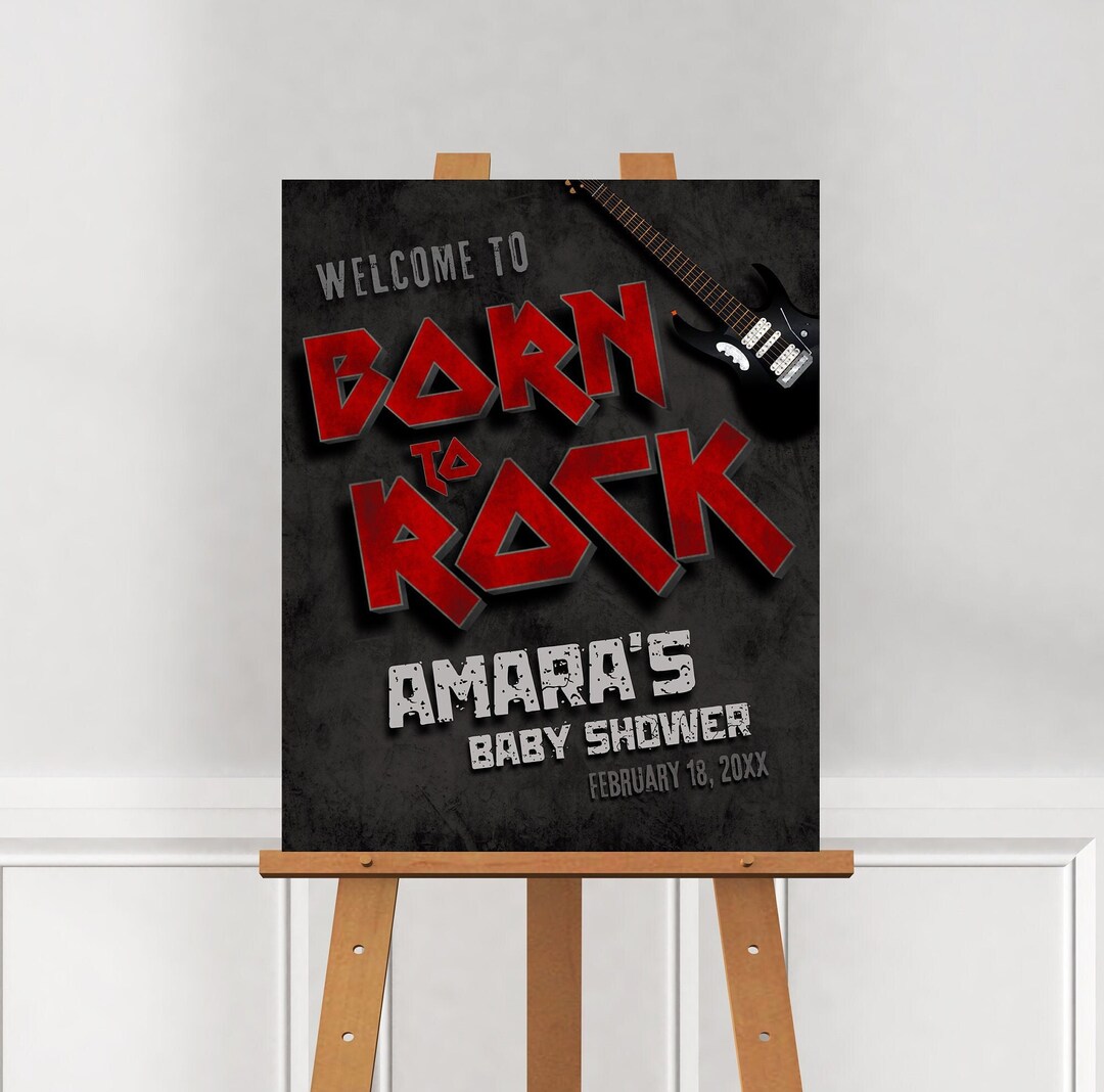 Born to Rock Baby Shower - Rockstar Theme - Rocker Theme Digital ...