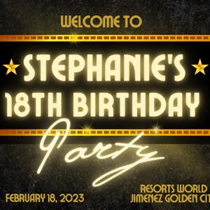 Hollywood Party Welcome Sign - Prom Night - Digital Canva Template - Etsy