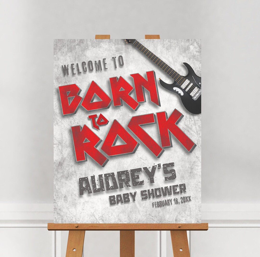 Born to Rock Baby Shower - Rockstar Theme - Rocker Theme Digital ...