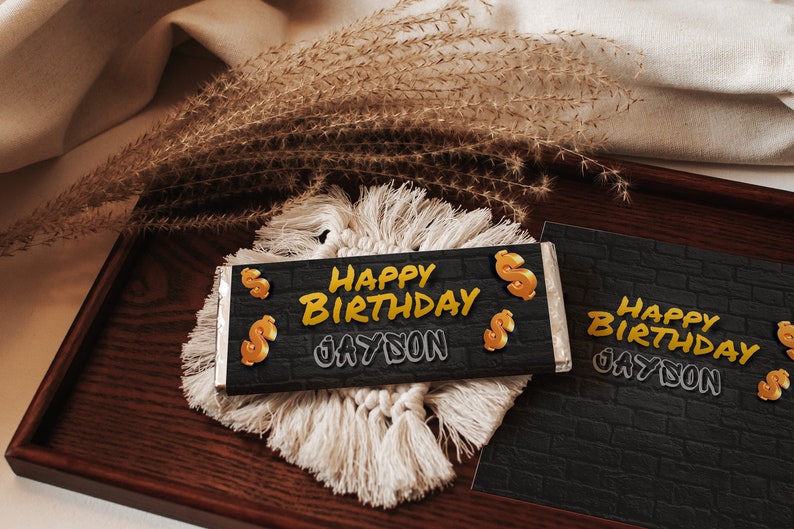 Hip Hop - Rapper Themed Boy Birthday Chocolate Wrapper Editable Digital ...
