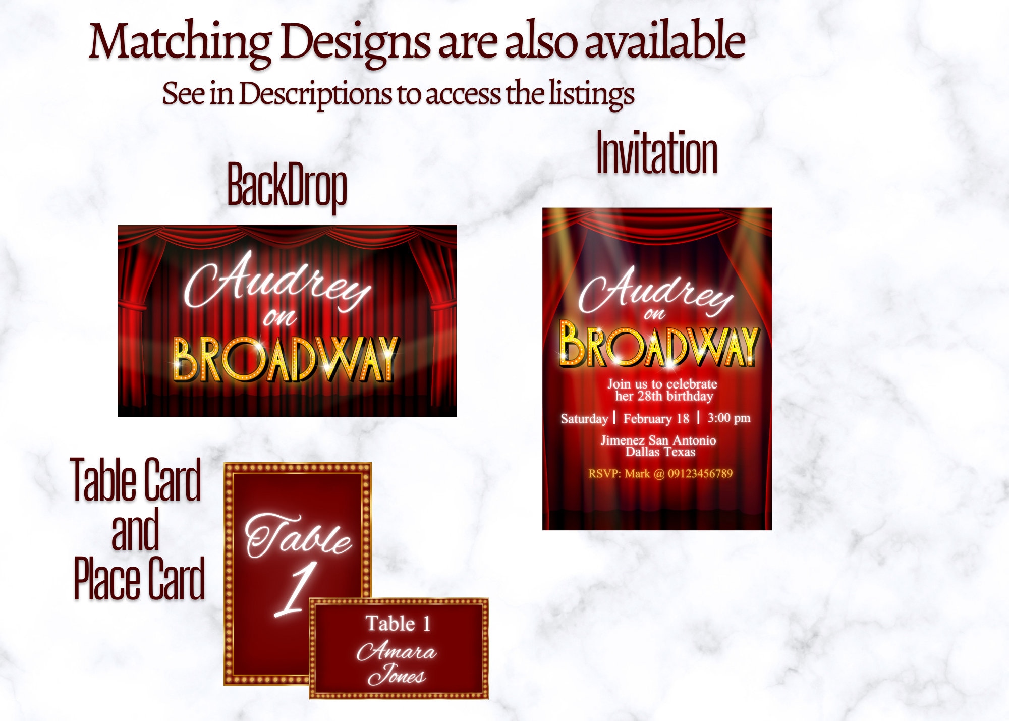 Broadway - Theater - Digital Welcome Sign Canva Template - Etsy