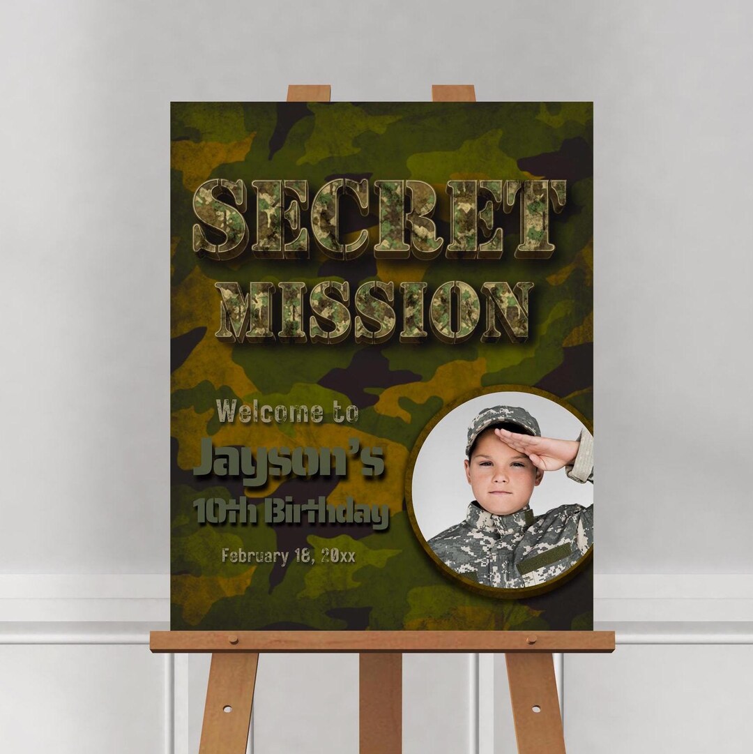 Army - Military - Soldier - Boy Digital Editable Welcome Sign With ...