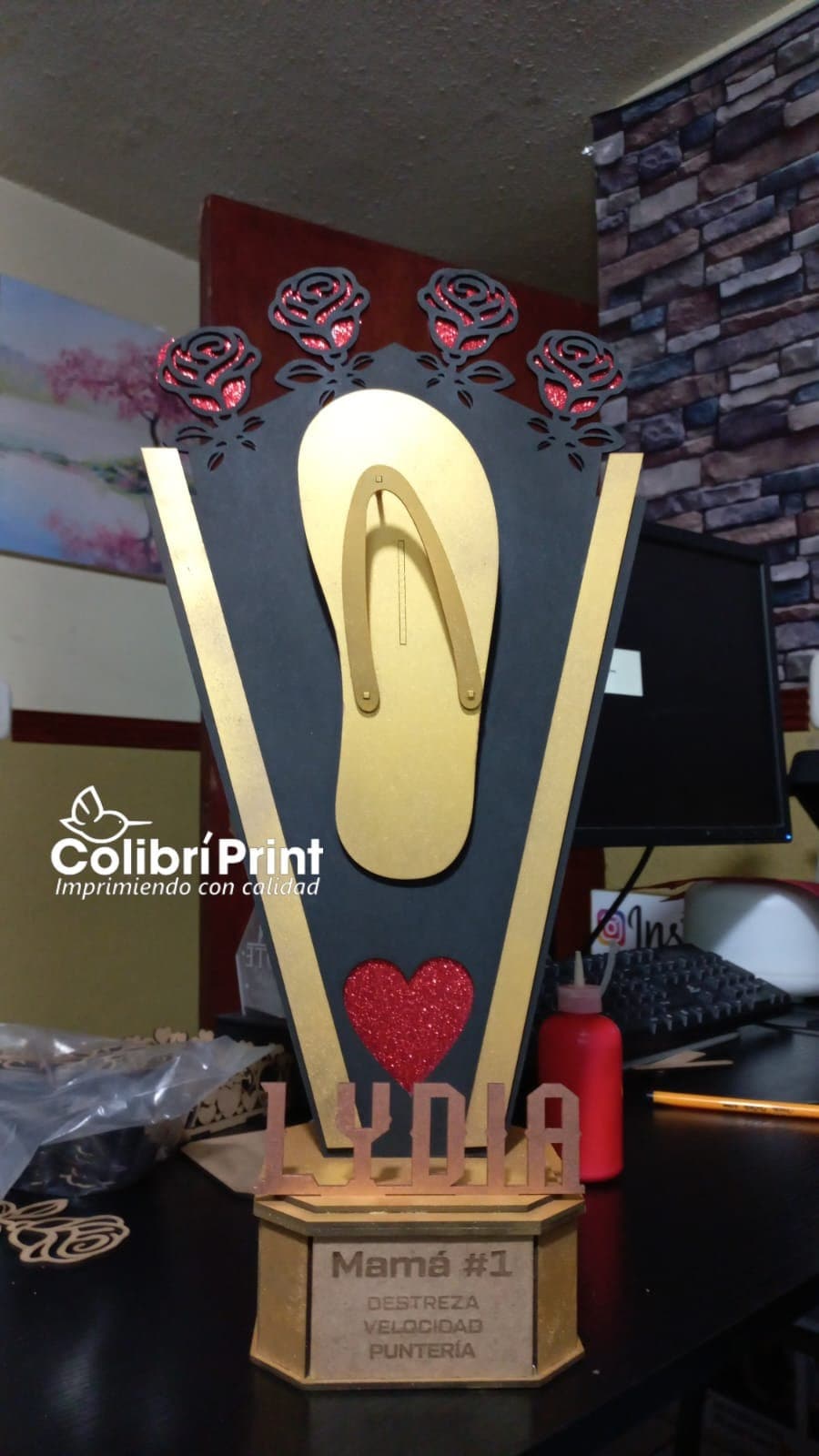Trofeo Chancla a la mamá # 1 mdf 2.5mm Chancla, sandalia Laser cut mom ...