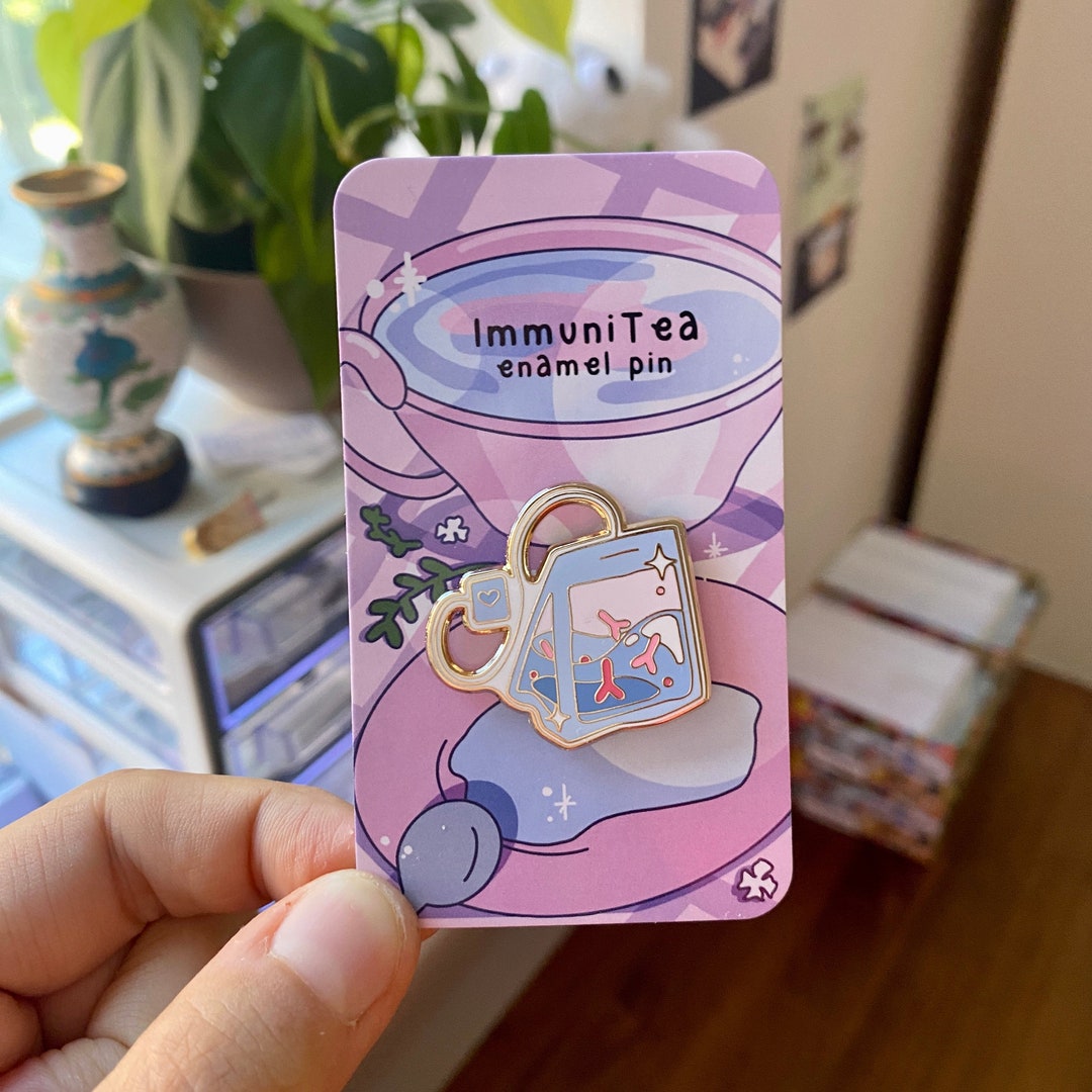 Immunitea Enamel Pin Cute Immunology Pin for Laboratory Scientist Cell ...