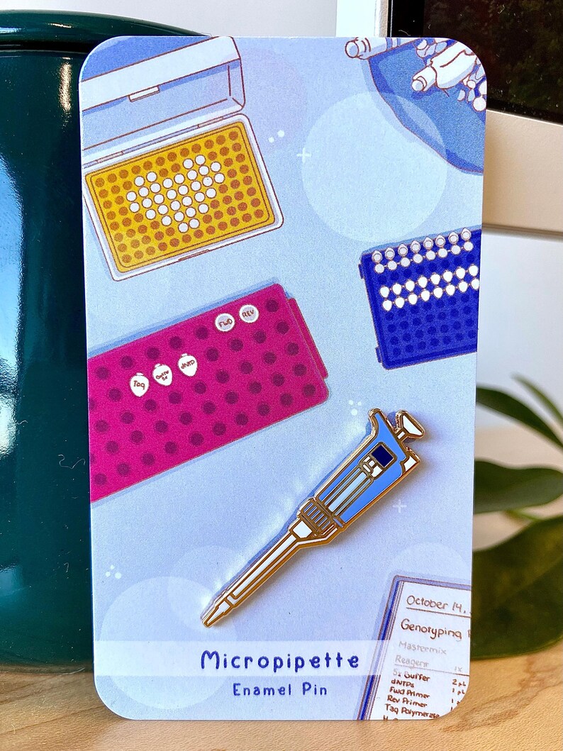 Micropipette Enamel Pin | Cute Laboratory Science Gift for Biomedical ...