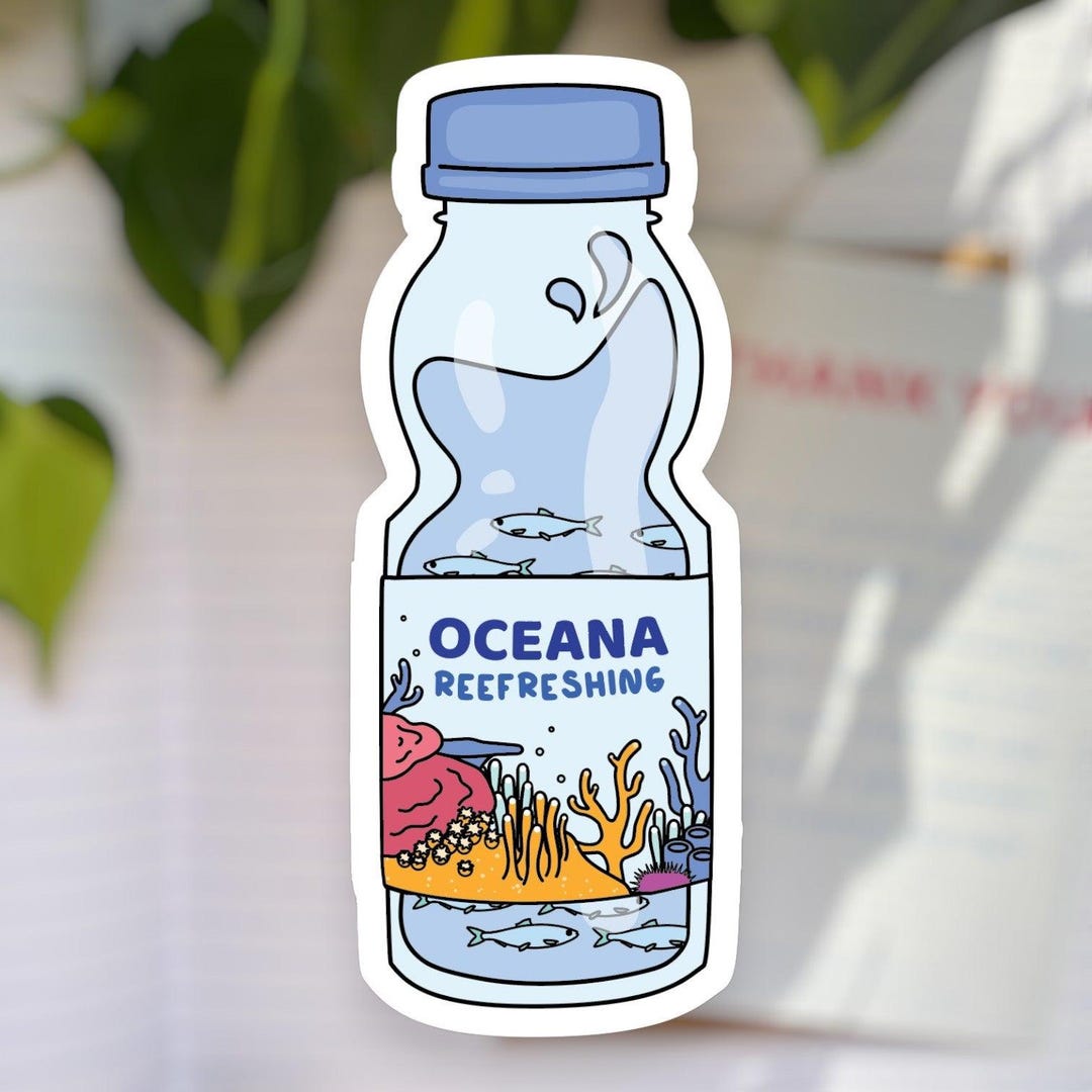 Reefreshing" Ocean Juice Vinyl Sticker | Coral Reef Sticker | Marine ...