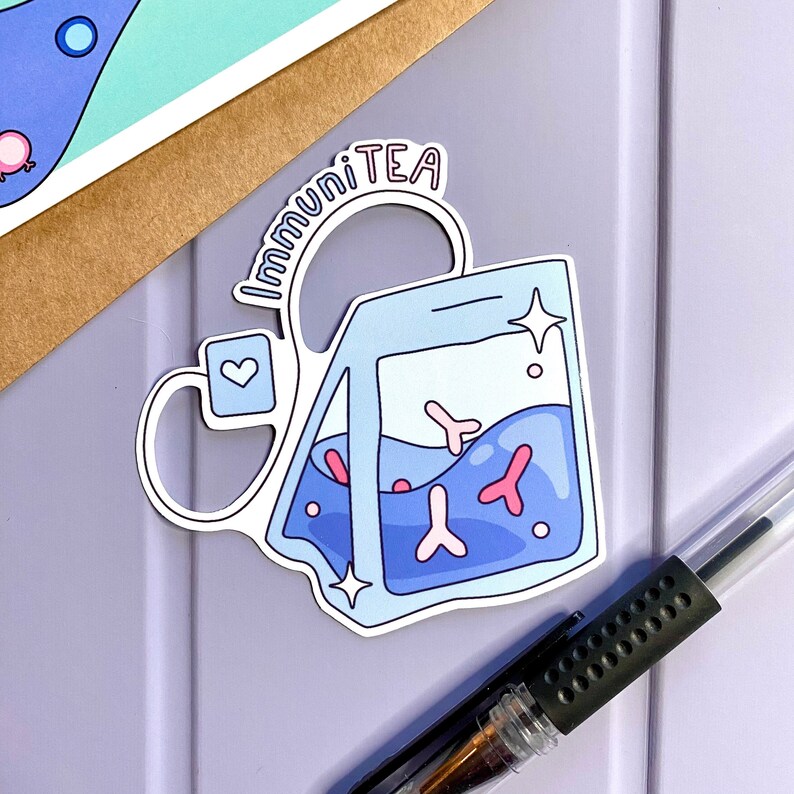 Immunity Tea Bag Vinyl Sticker immunitea - Etsy