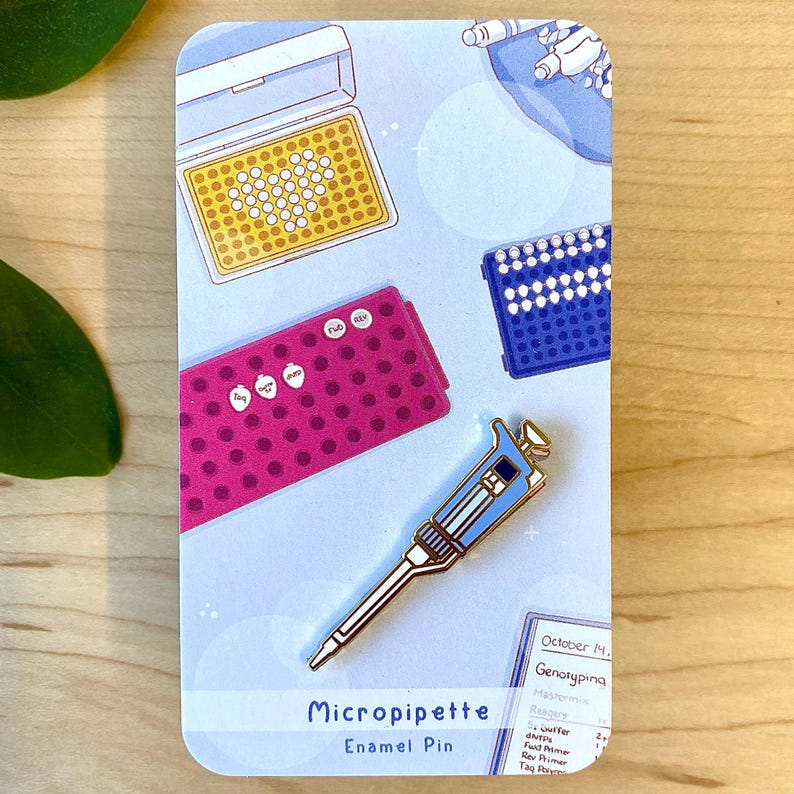 Micropipette Enamel Pin | Cute Laboratory Science Gift for Biomedical ...