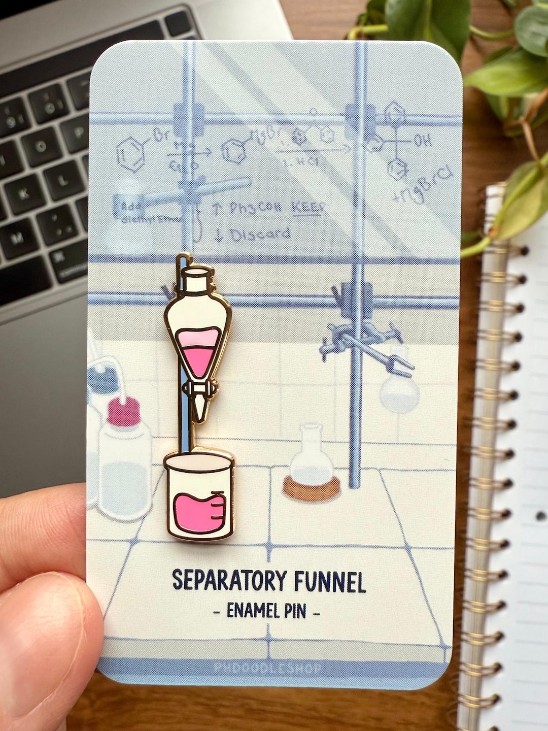 Separatory Funnel Enamel Pin | Cute Chemistry Pin Gift for Chemist ...