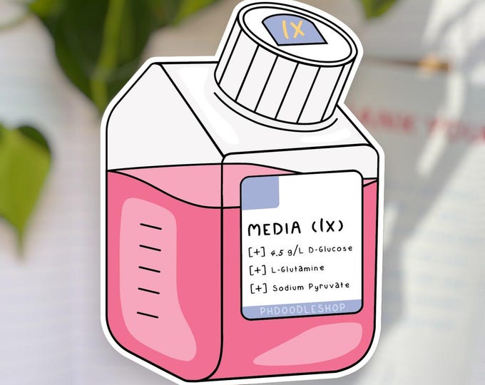 Cute Cell Culture Vinyl Sticker Sheet, Science Biology Stem Cells ...