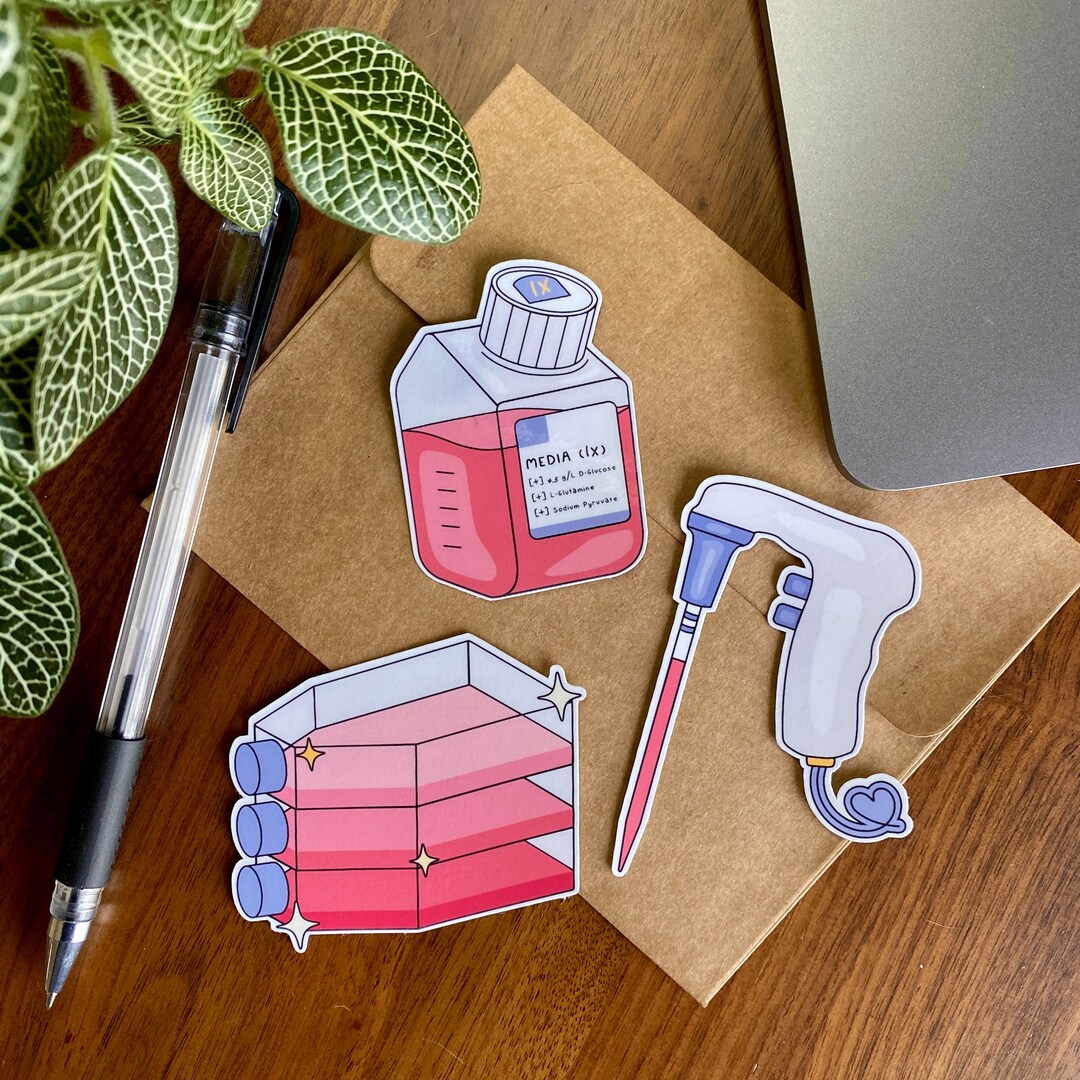 Science Sticker Custom 3-pack Cute Molecular Cell Biology Immunology ...