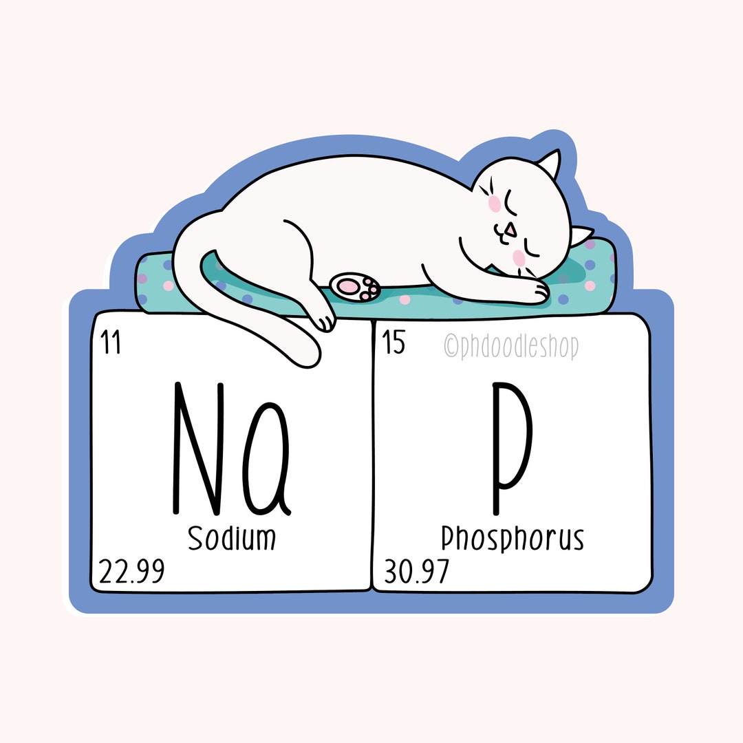 Chemistry Cat Vinyl Sticker Periodic Table of Elements - Etsy