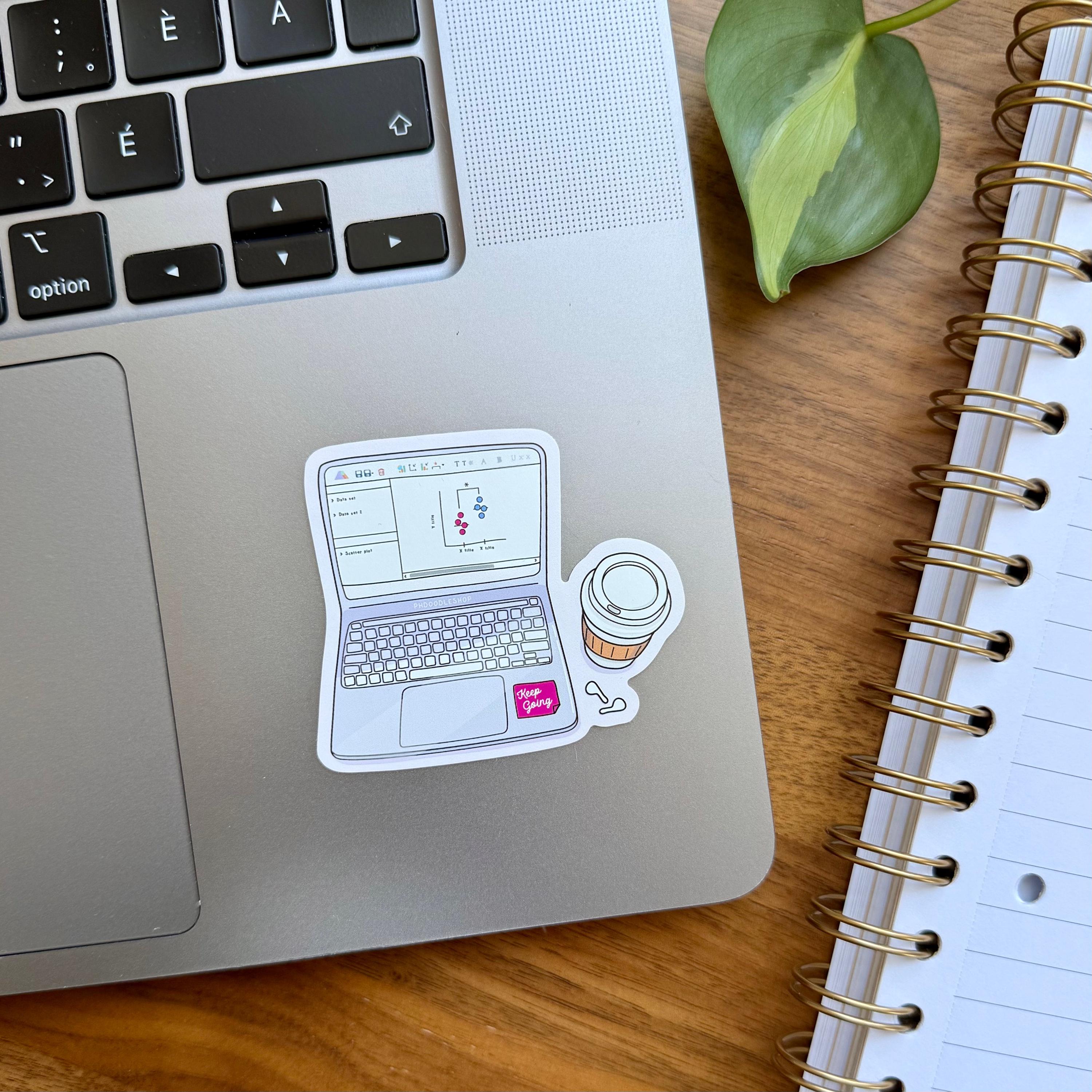 Coffee & Data Vinyl Sticker | Cute STEM Sticker Data Science Research ...