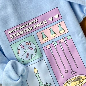 Microbiologist Starter Pack Sweatshirt Blue Microbiology Crewneck Gift ...