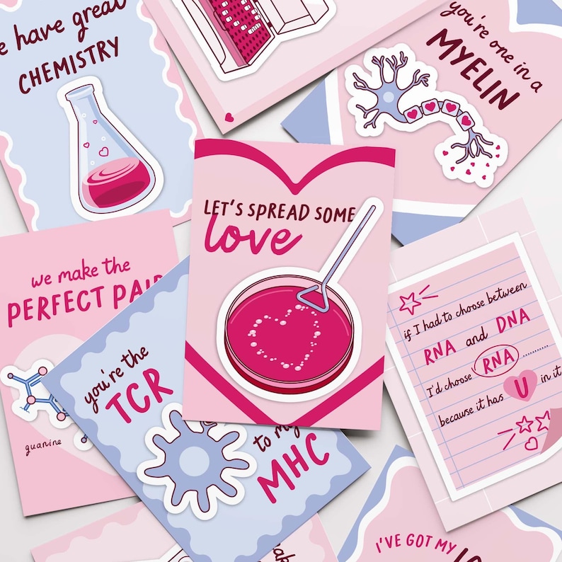 STEM Valentine's Day Cards + Sticker Bundles | Cute Science-themed ...