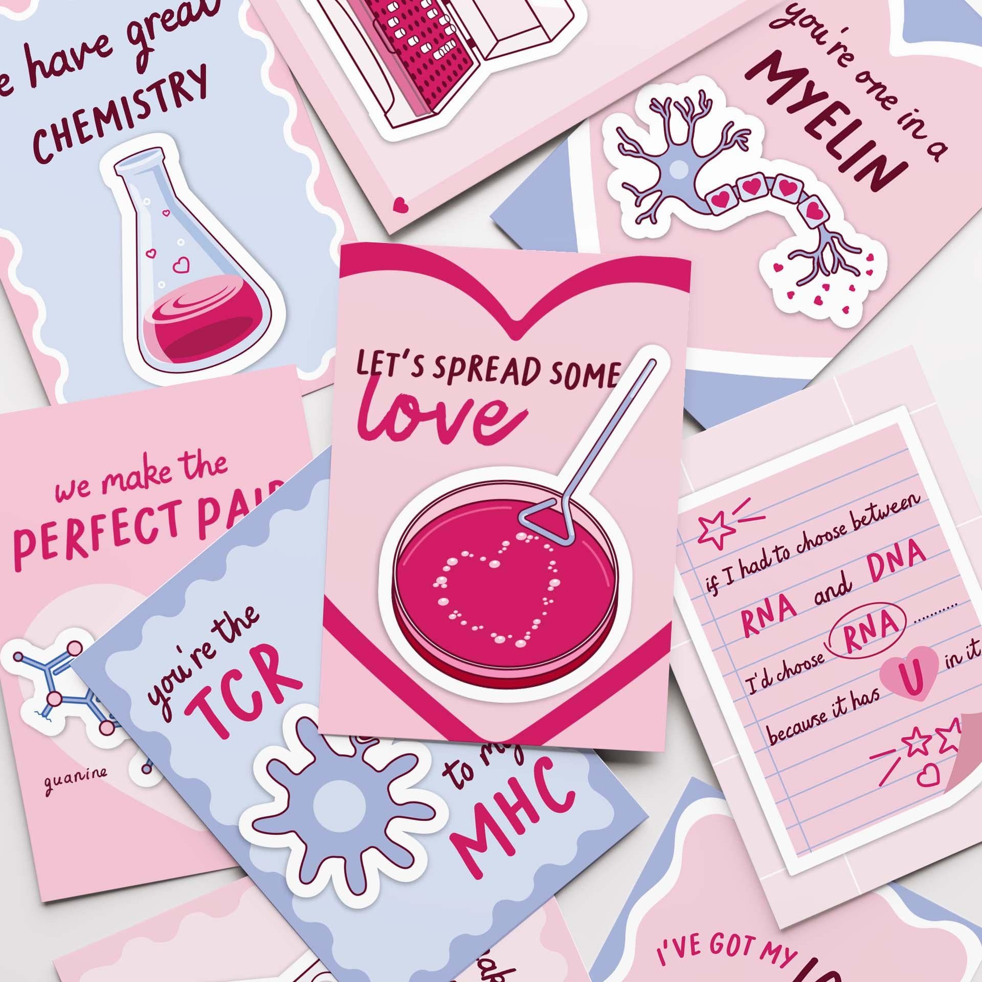 STEM Valentine's Day Cards + Sticker Bundles | Cute Science-themed ...
