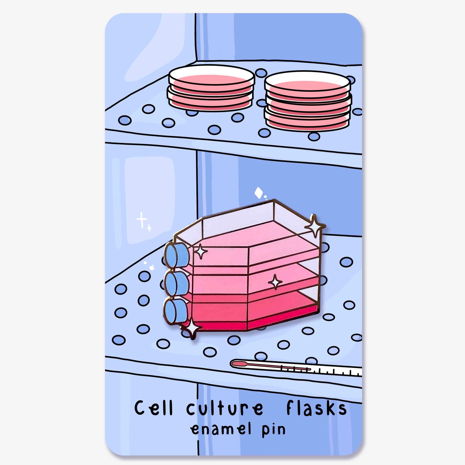 Cell Culture Flasks Enamel Pin | Cute Cell Biology Pin for Laboratory ...