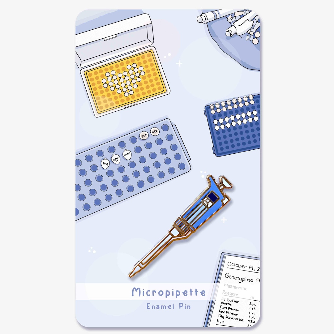 Micropipette Enamel Pin | Cute Laboratory Science Gift for Biomedical ...