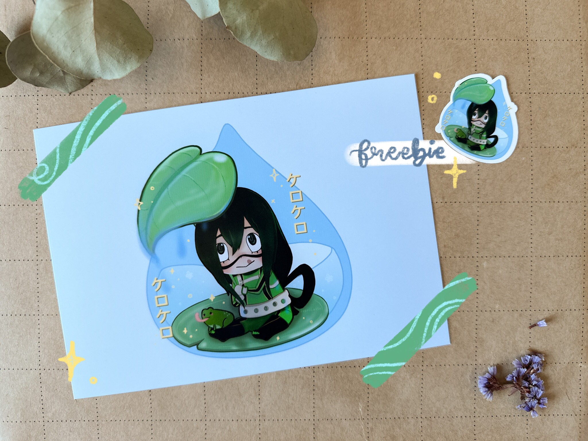 Cute Frog Girl Print MHA Kawaii Wall Art Postcard Print - Etsy Australia