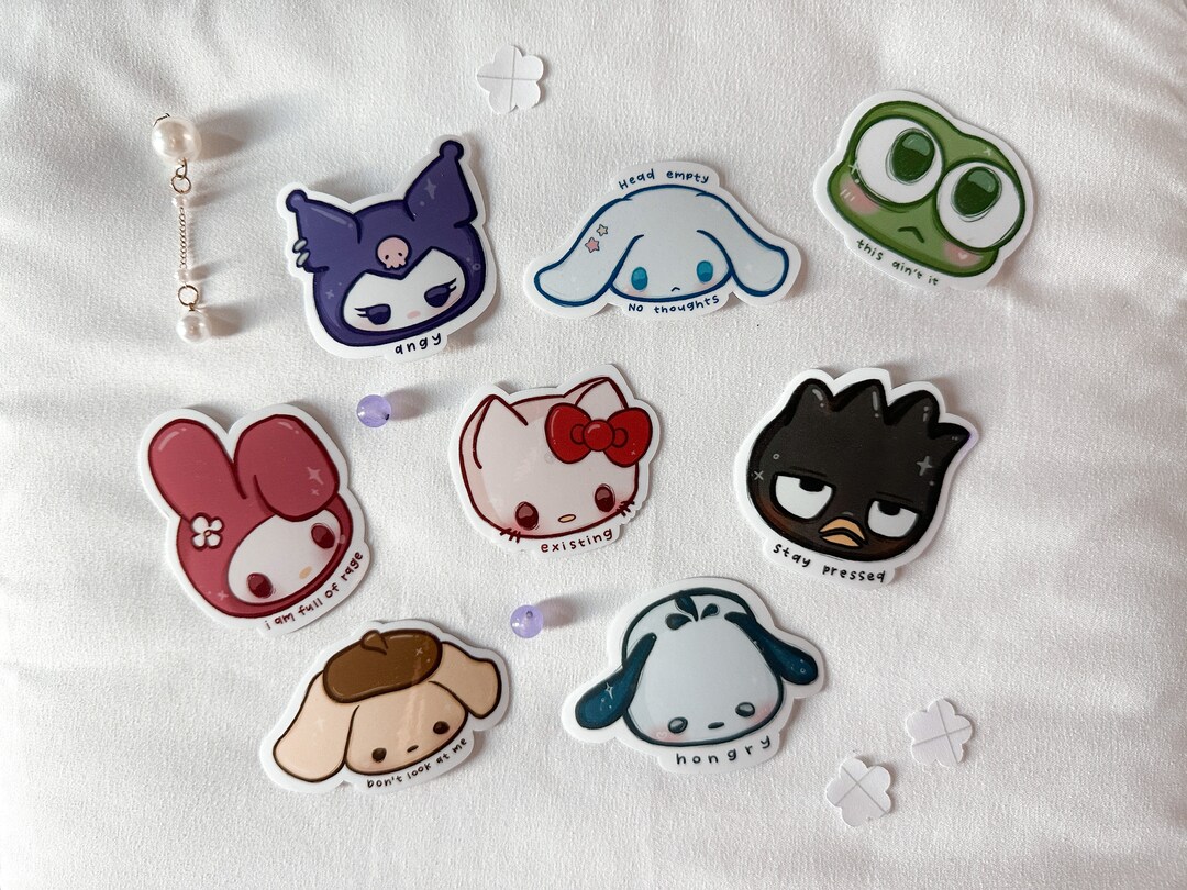 Unhinged Animal Besties Stickers Kawaii Cute Funny Sayings Art Anime ...