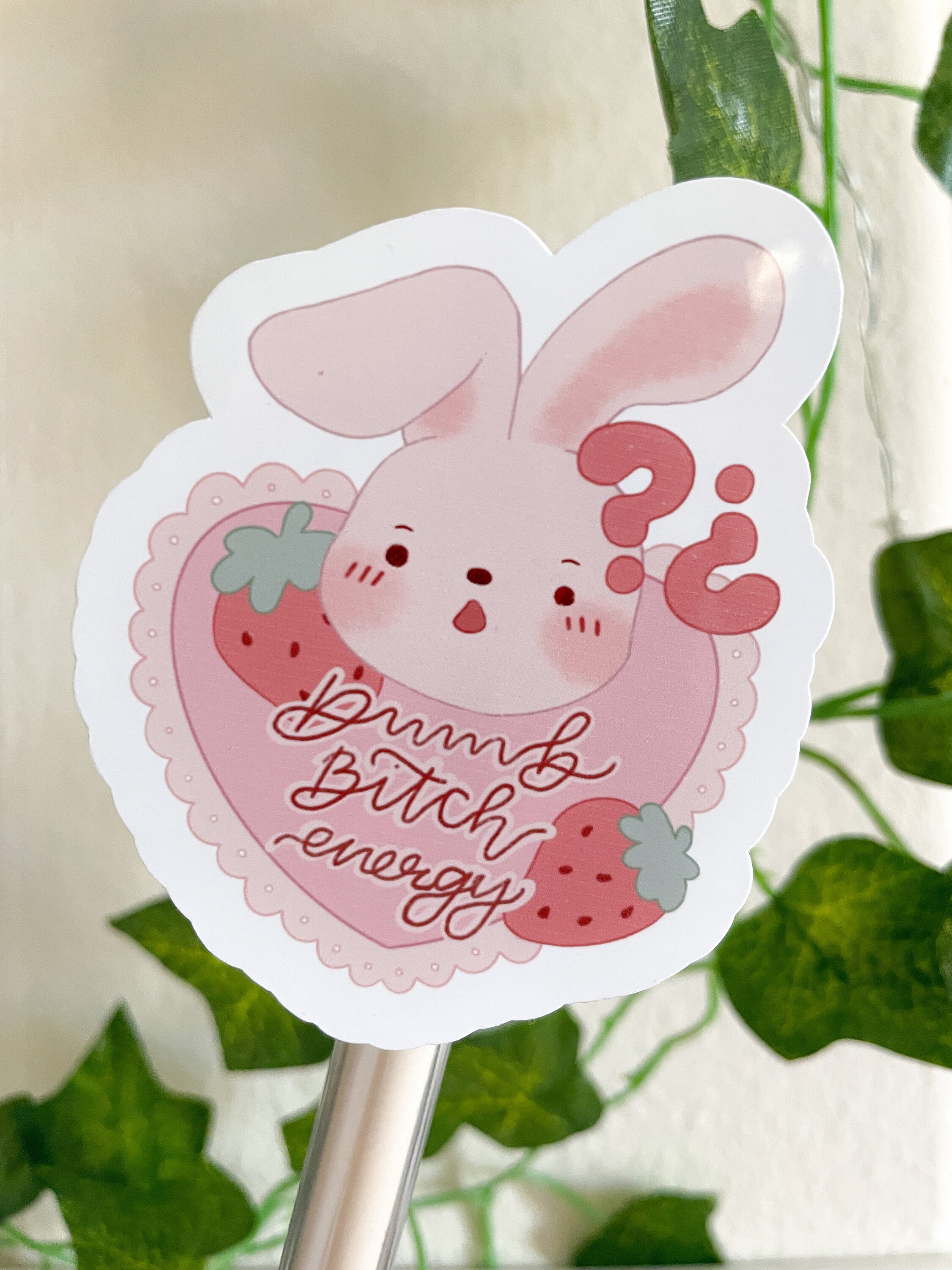 Dumb B Bunny Energy Soju Glossy Water Resistant Stickers - Etsy