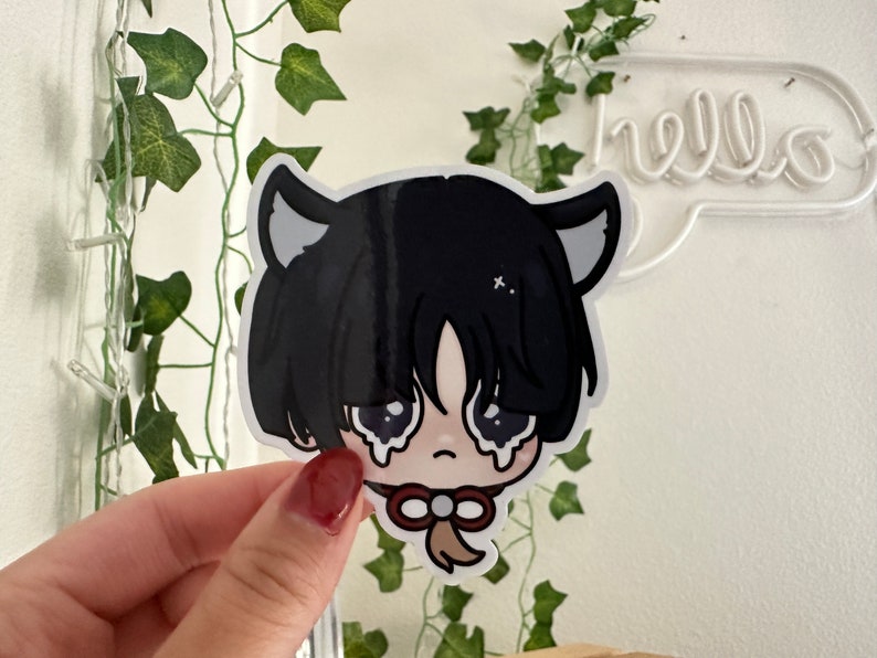 Scaramouche Cat Genshin Sticker | Wanderer Genshin Impact Sad Boi ...