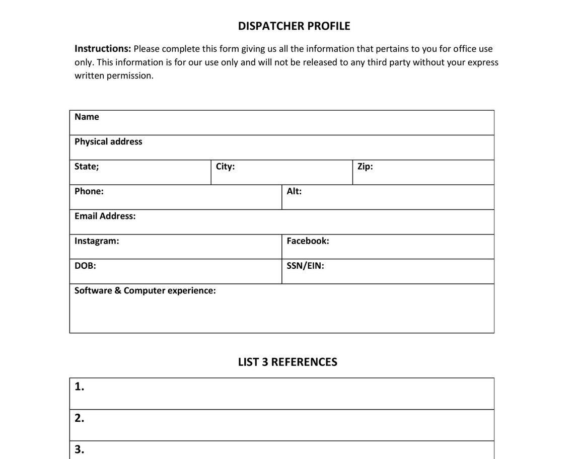 Blank Dispatcher Carrier Agreement Template Printable Word Searches