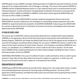 Freight Dispatch Carrier Contract - Freight Dispatcher Contract ...