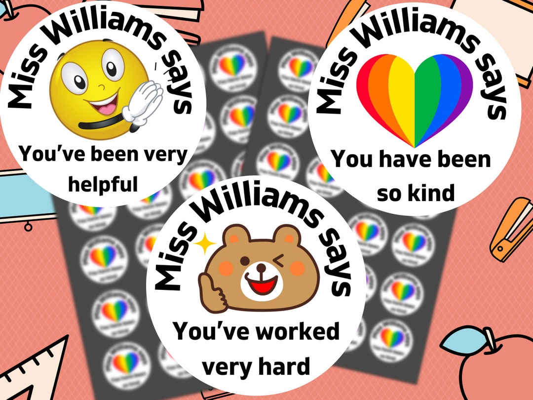 Personalised Teacher Stickers, Teacher Reward Stickers, Primary ...
