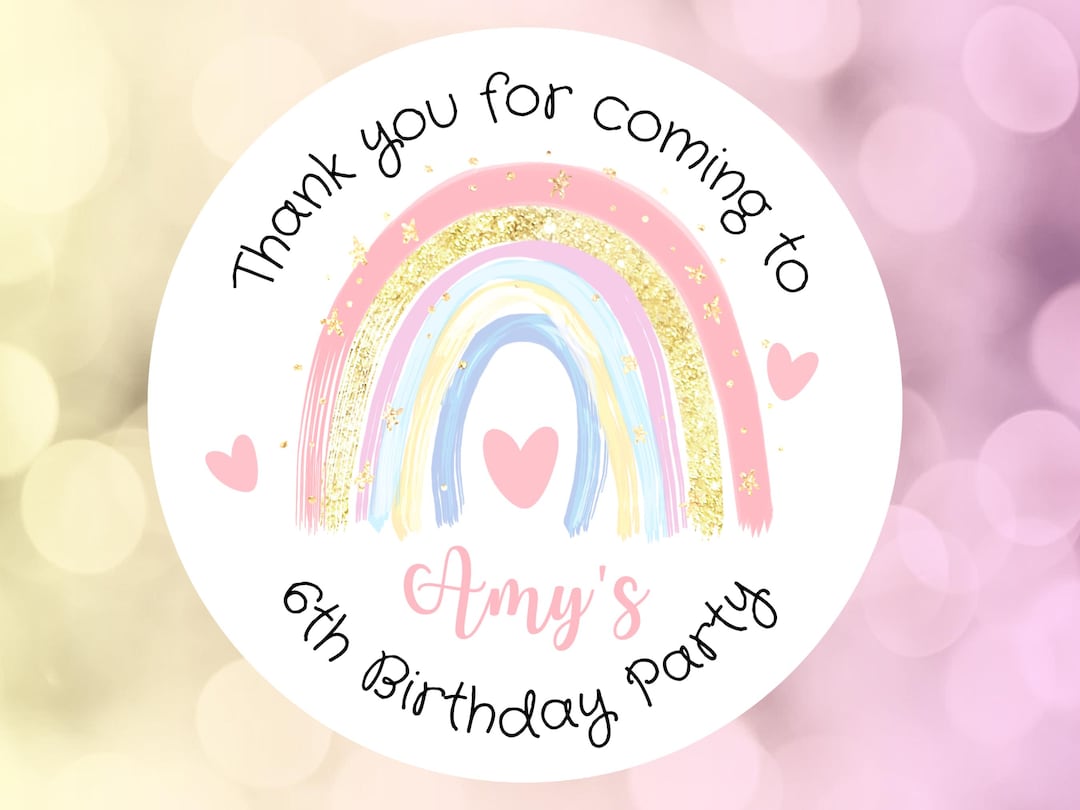 Personalised Children’s Party Bag Stickers, Party, Thank You Stickers ...