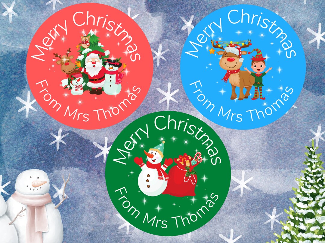 Christmas Teacher Stickers, Personalised Teacher Reward, Teacher Gift ...