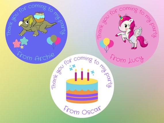 Personalised Birthday Party Stickers Party Thank You - Etsy