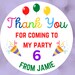 Personalised Children’s Party Bag Stickers, Party, Thank You Stickers ...