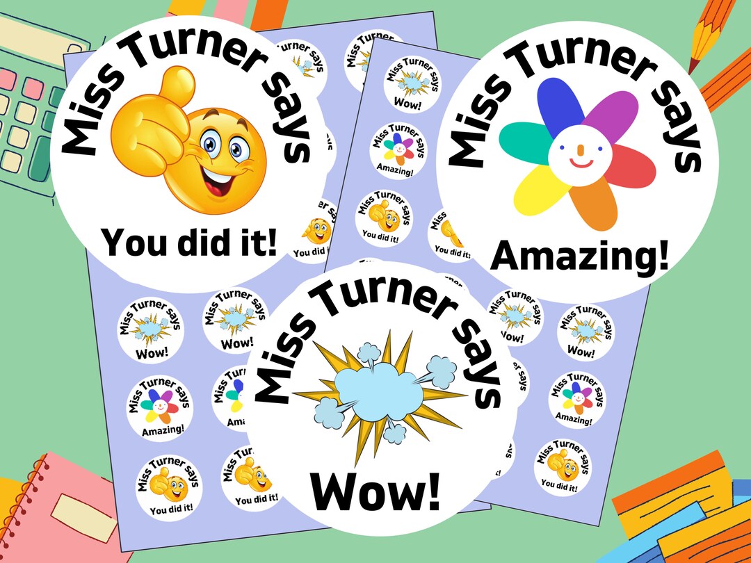 Personalised Teacher Stickers, Teacher Reward Stickers, Primary ...