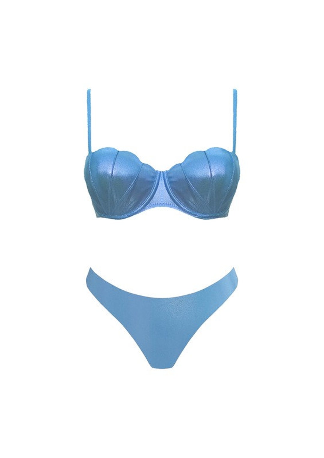 Shiny Seashell Bikini Shell Swim Top Two Piece Bikini Set Swimsuit ...