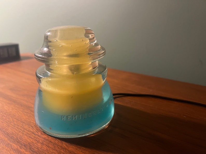 UV Glow Glass Insulator Night Light - Etsy