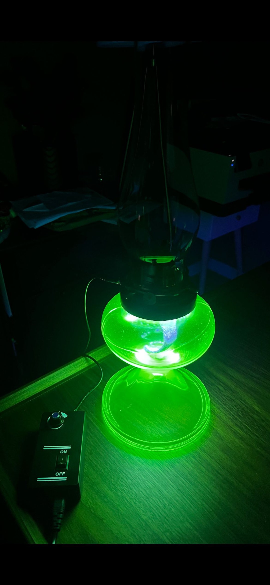 UV Integrated Uranium Glass Lamp - Etsy