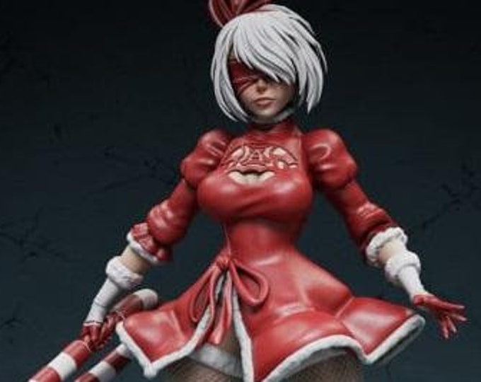 2B Nier Automata 3D Resin Figure Christmas Themed, 12K Quality, Painted ...