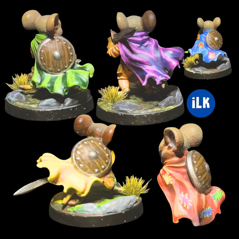 Mouse City Guards 3D Miniatures 5 Pieces and Their Base, Ready to ...