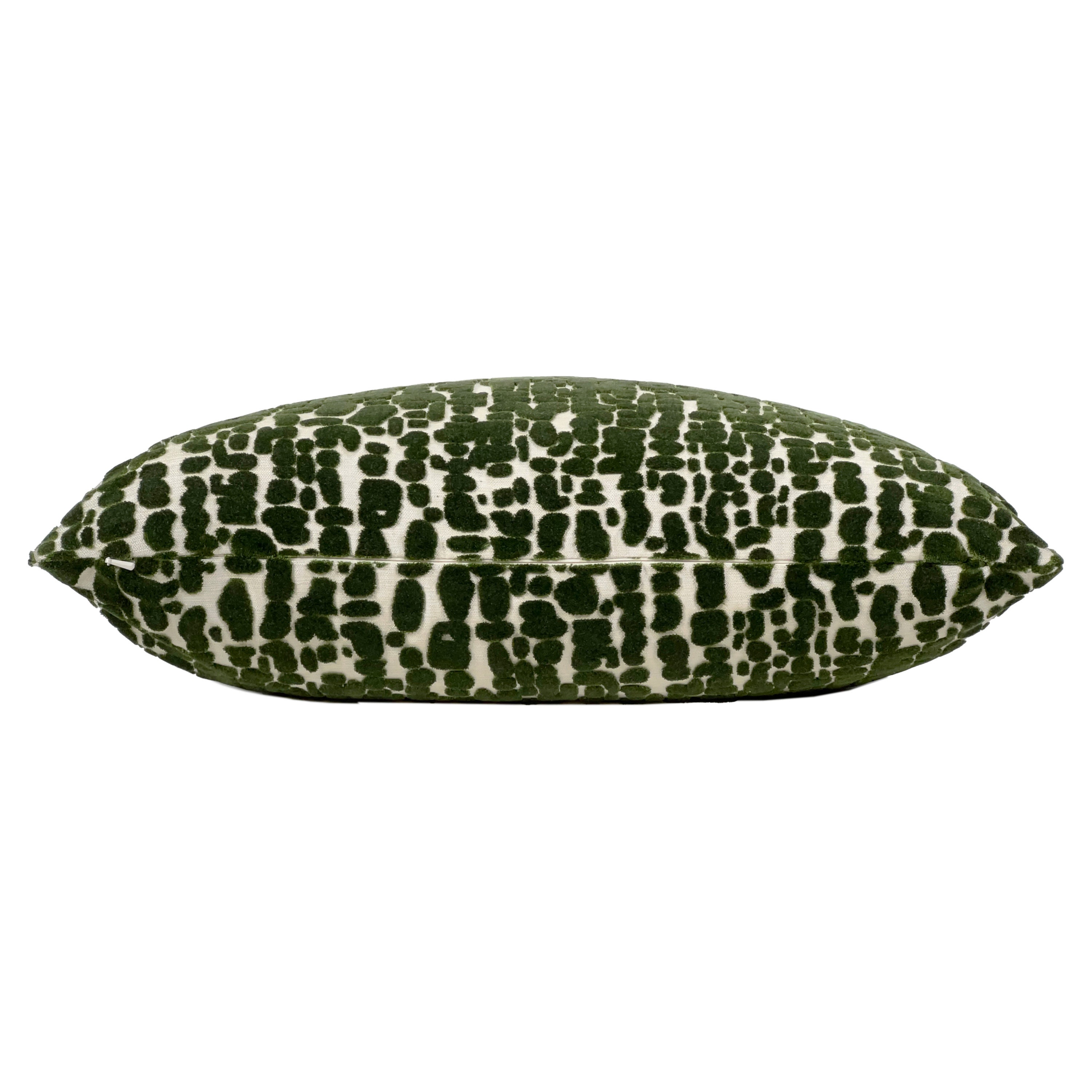 Forest Green Pebblestone Cut Velvet Pillow Cover, Green Designer Velvet ...