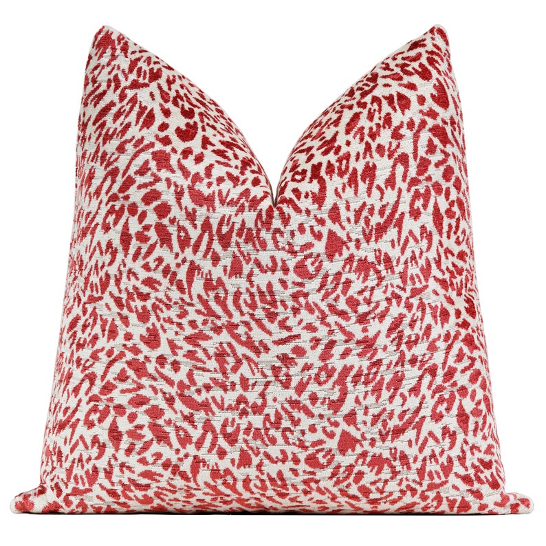 Savanna Velvet: Coral Animal Print Throw Pillow Cover - Etsy
